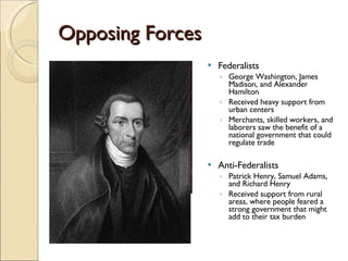 Federalists Vs. Anti Federalists | PPT