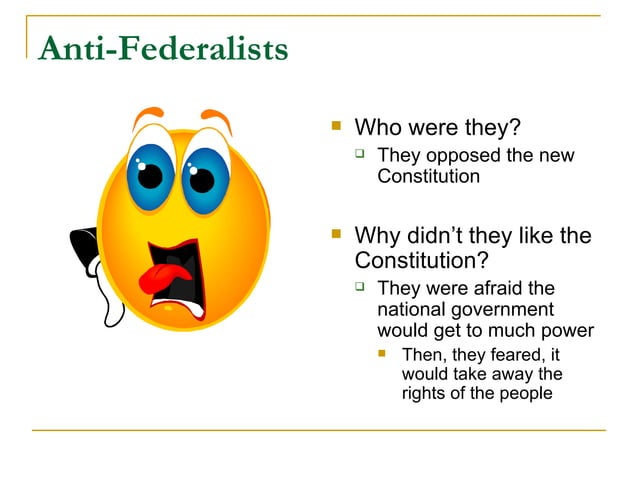 Federalists Vs. Anti Federalists Chart | PPT | Politics