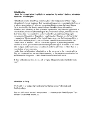 Federalists vs antifederalist notes | DOCX