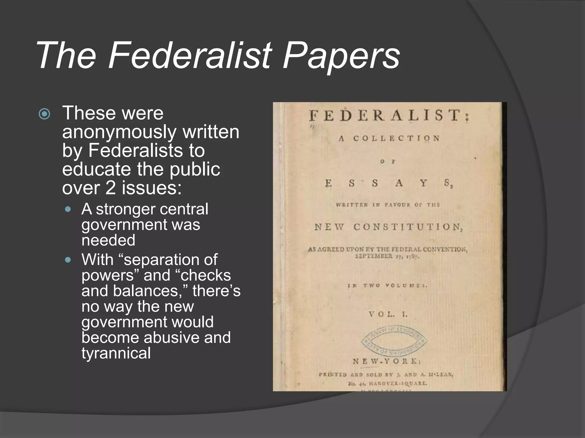 Federalists vs antifederalists | PPTX