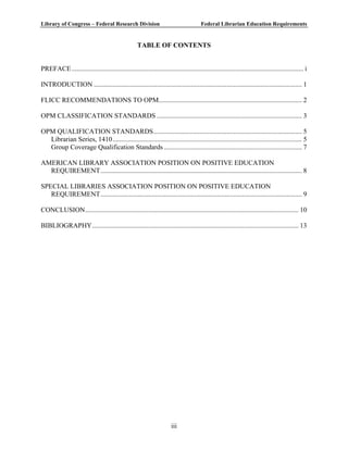 Federal librarians' education requirements | PDF