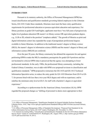 Federal librarians' education requirements | PDF
