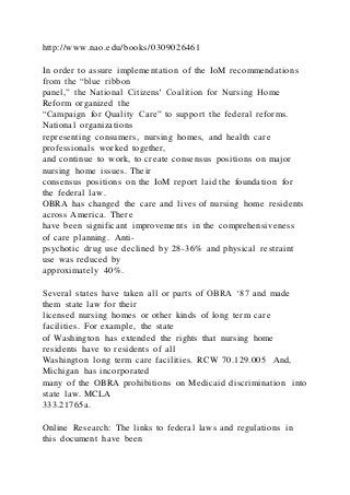 Federal Nursing Home Reform Act from the Omnibus Budget | DOCX