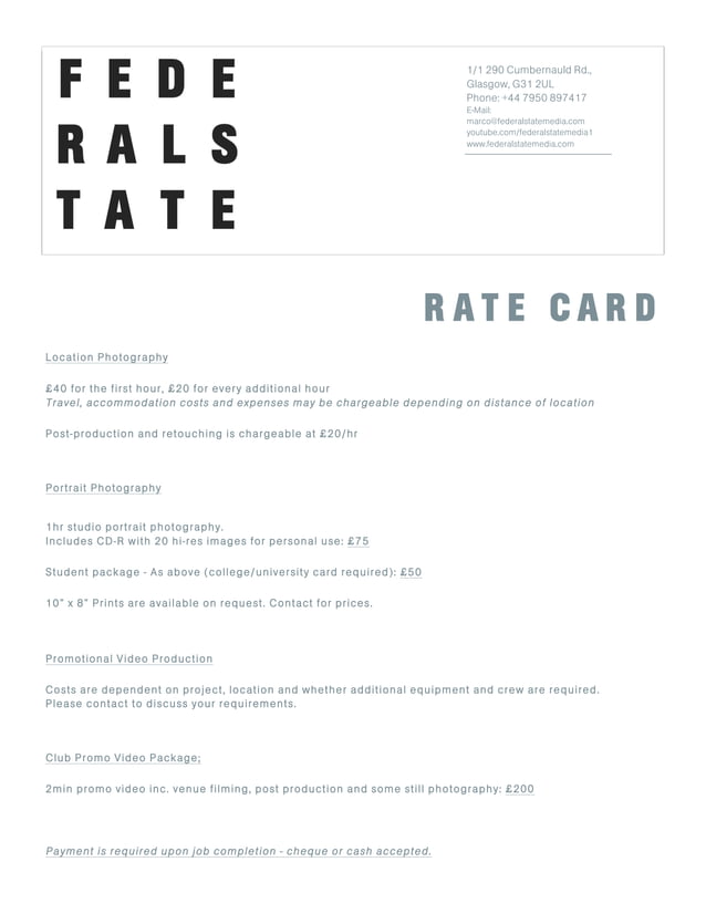 Federal statemedia rate card | PDF