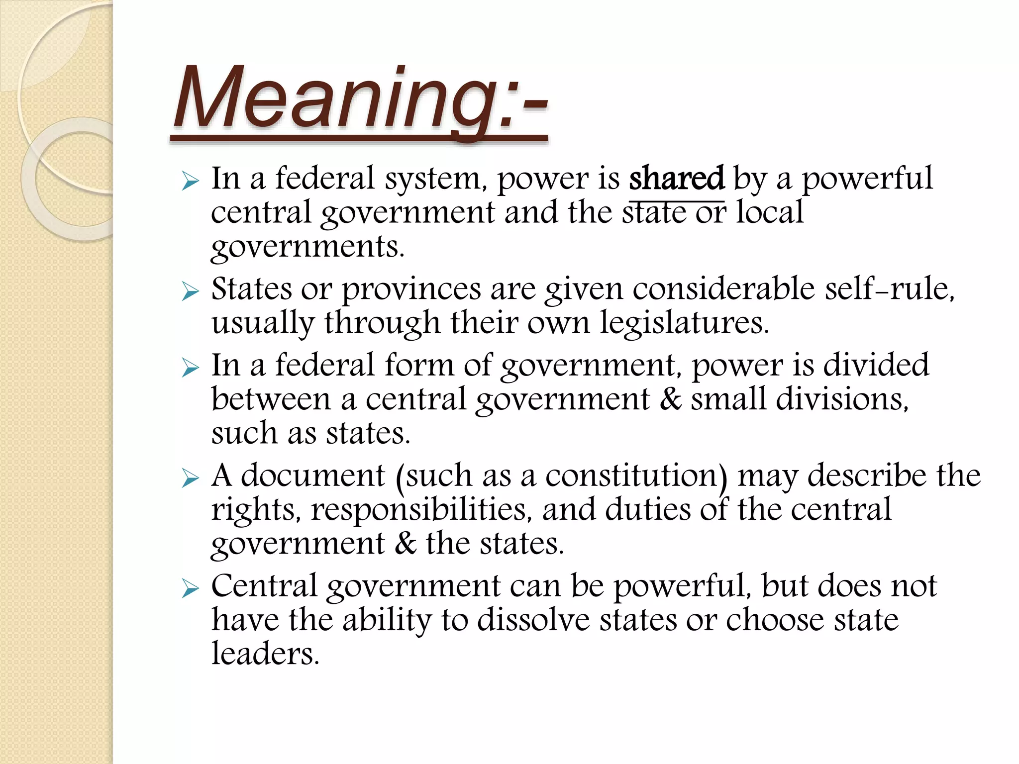 Federal system in india | PPTX
