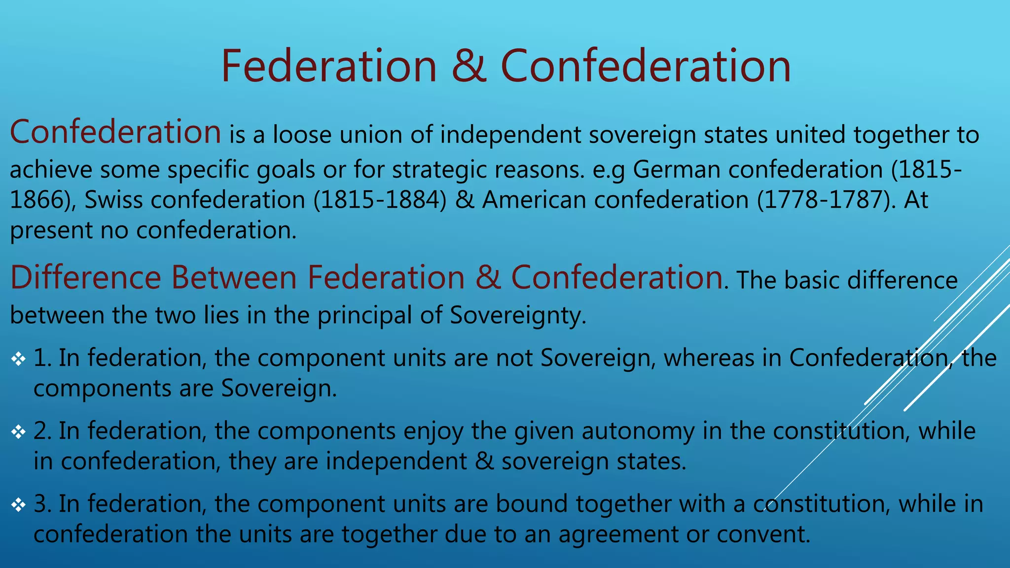 Confederation and federation | PPTX
