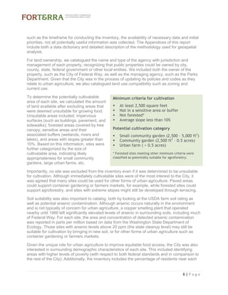 Report: Identifying Public Lands Suitable for Urban Agriculture in the ...