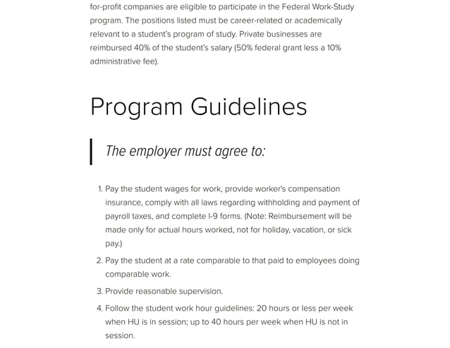 Federal Work-Study Overview - Howard University | PPT