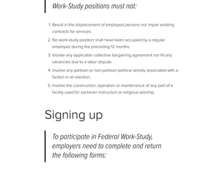 Federal Work-Study Overview - Howard University | PDF
