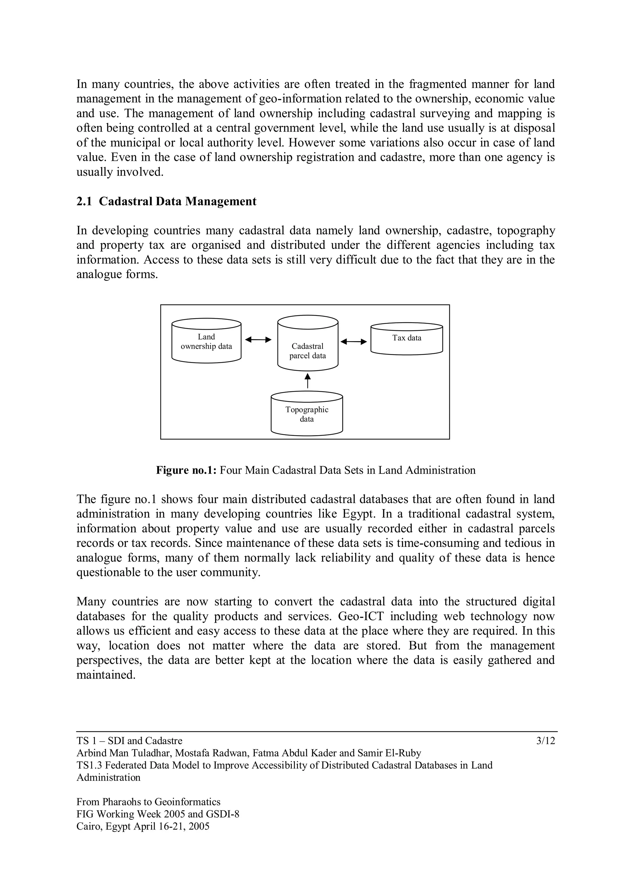 Federated database schema land administration - egypt - research paper | PDF