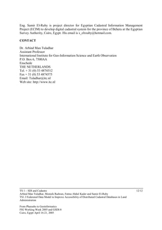 Federated database schema land administration - egypt - research paper ...