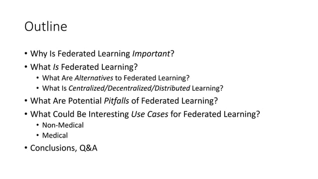 Federated Learning | PPTX | Internet for Beginners | Internet