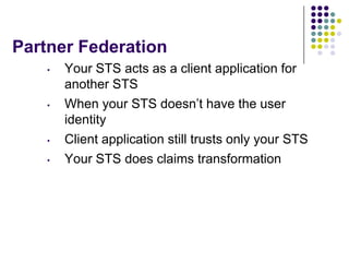 Single SignOn with Federation using Claims | PPTX