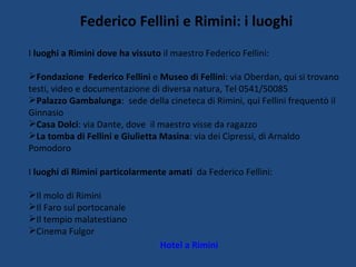Federico Fellini e Rimini | PPS