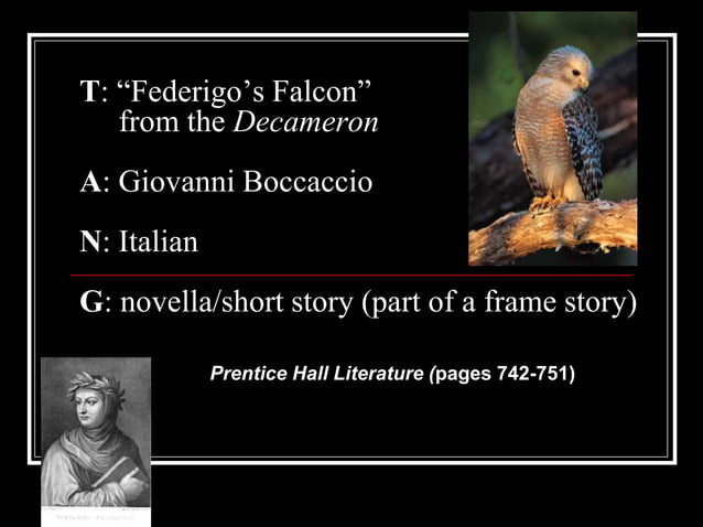 Federigos Falcon.ppt | Romance | Genres