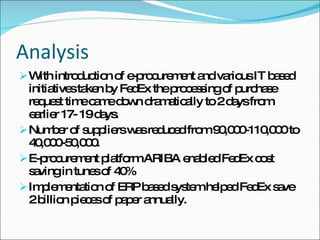 FedEx case e-procurement | PPT