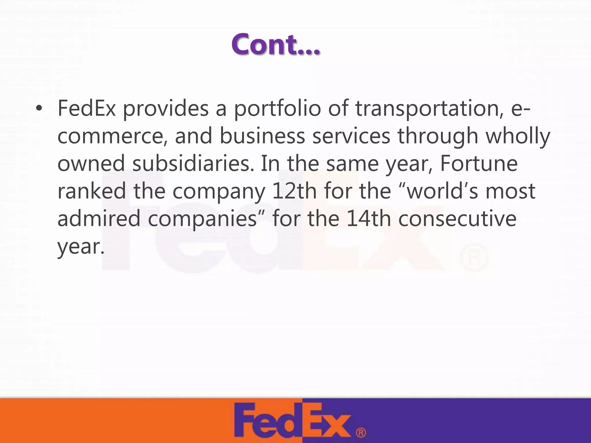 Fedex Business Model And Competitor Also | PPTX