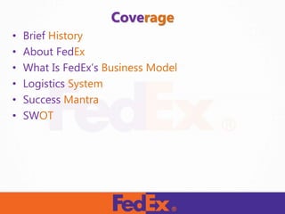 Fedex Business Model And Competitor Also | PPTX