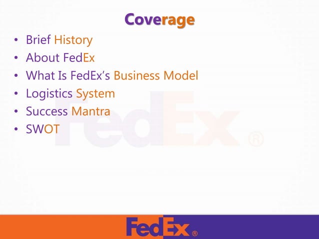 Fedex Business Model And Competitor Also | PPTX | Logistics | Business