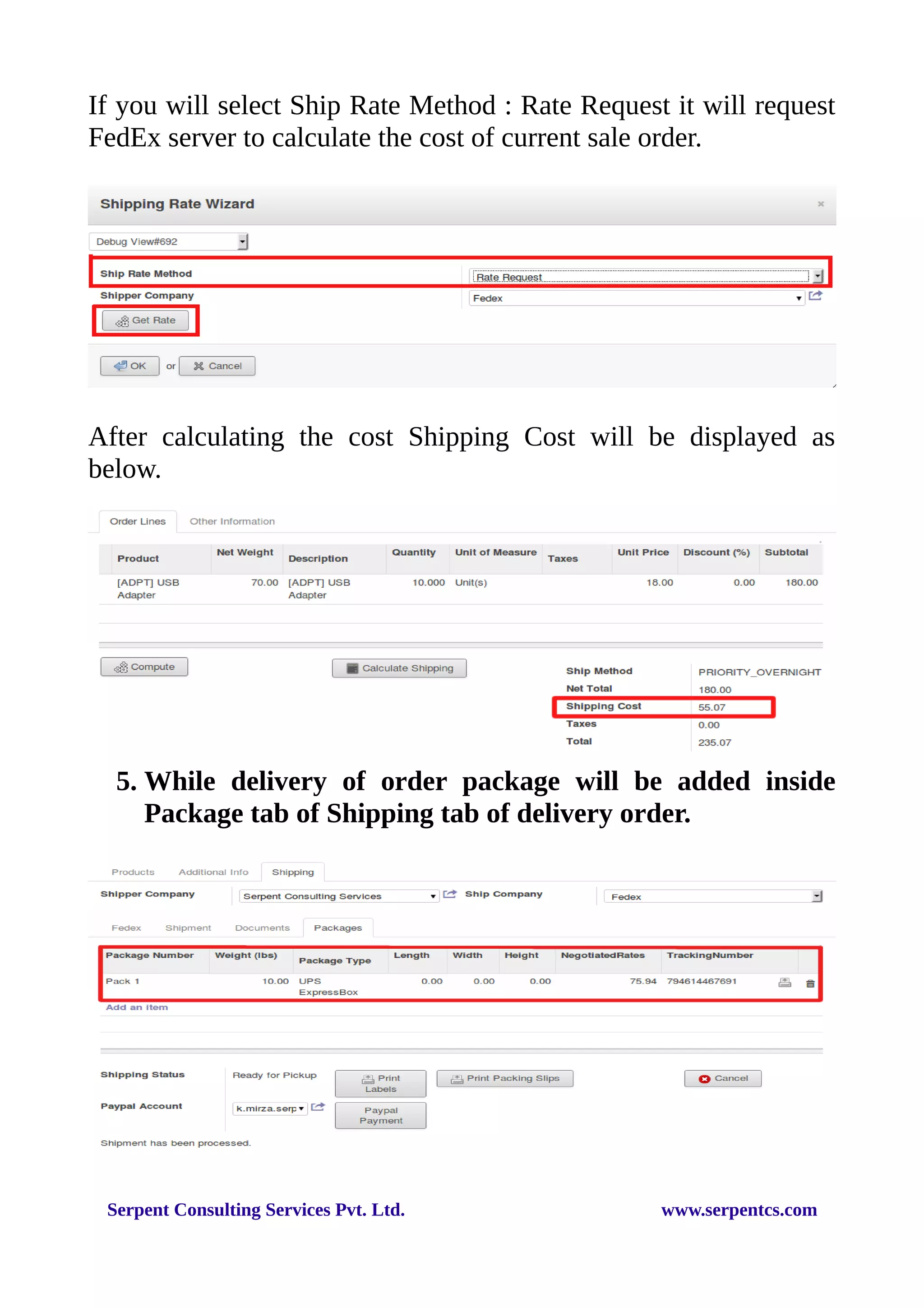 OpenERP-Fedex Integration by SerpentCS | PDF