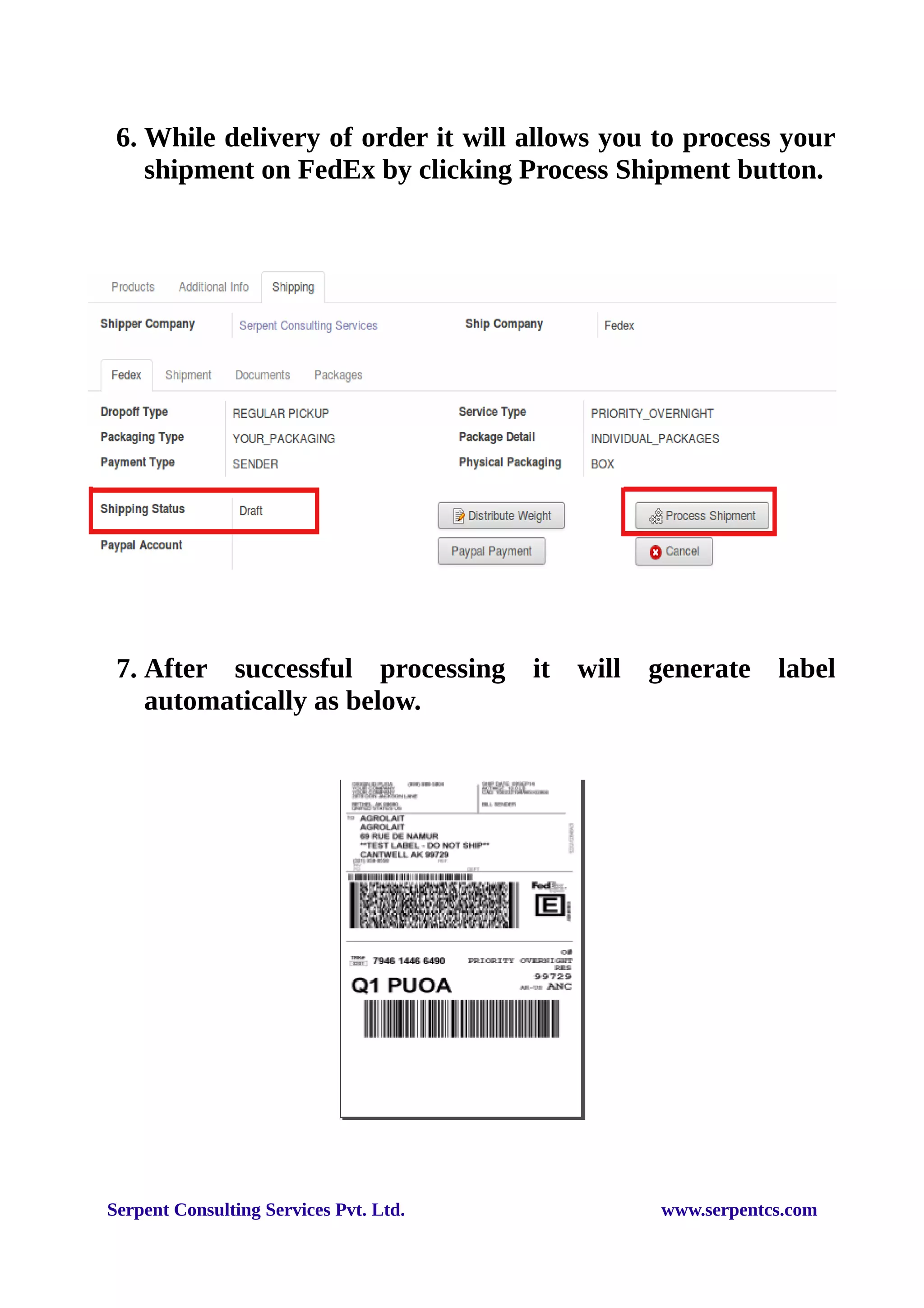 OpenERP-Fedex Integration by SerpentCS | PDF