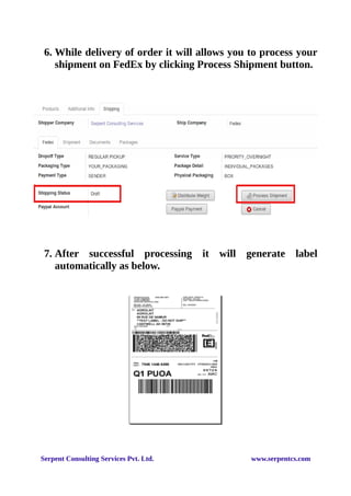 OpenERP-Fedex Integration by SerpentCS | PDF
