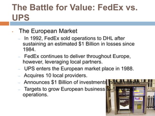 The Battle for Value: FedEx vs UPS | PPTX
