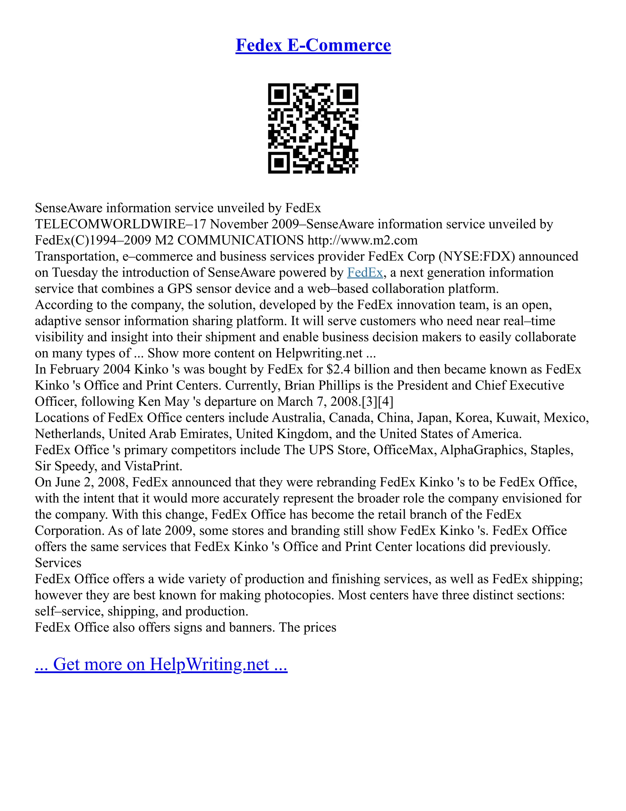 Fedex E-Commerce | PDF