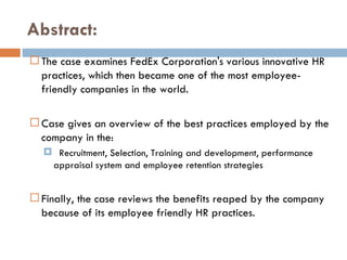 HR Practices in Fedex | PPT