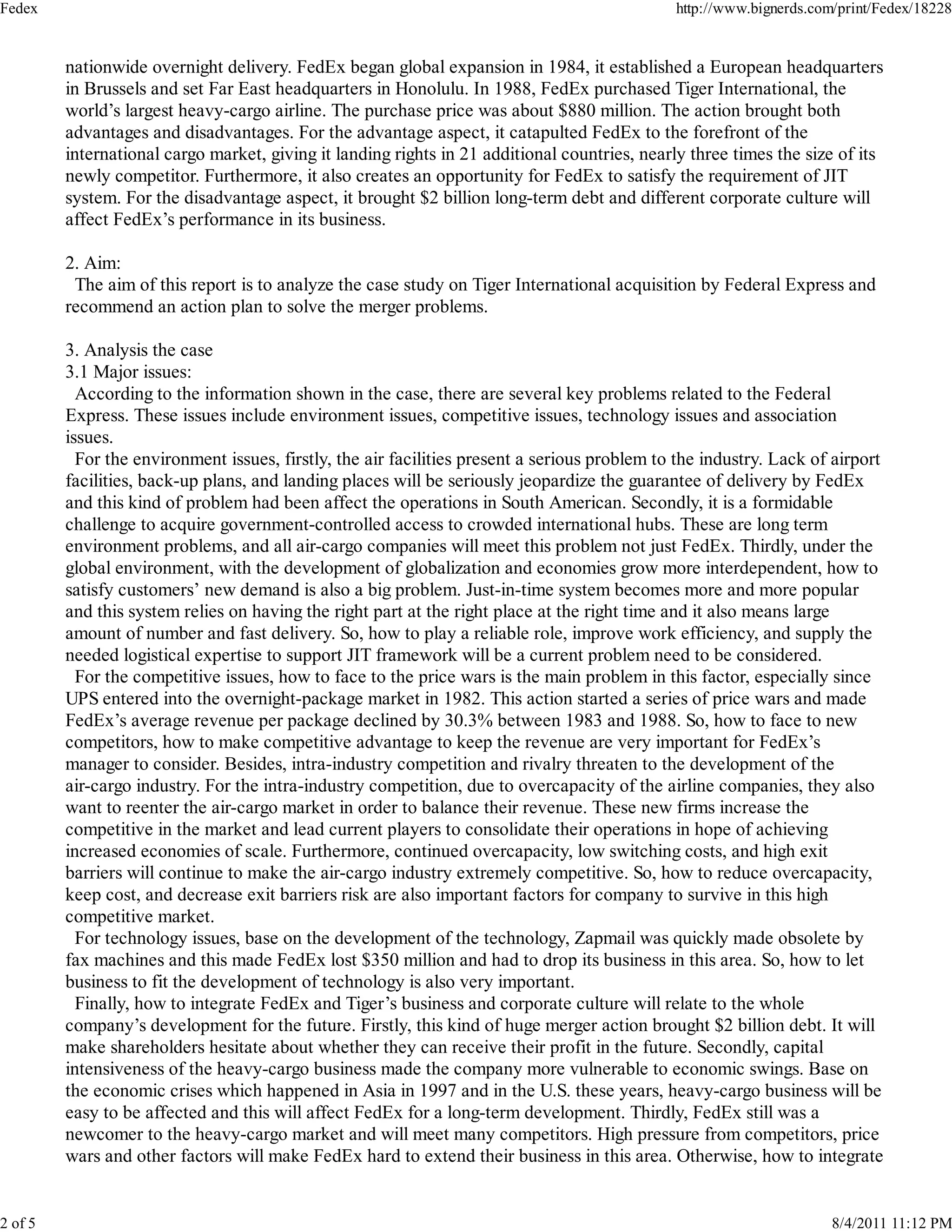 Fedex soln pdf | PDF | Logistics and Transportation Industry | Industries