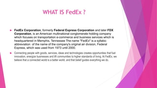 Fed ex warehousing overview | PPTX