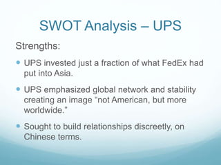 FedEx & UPS competing with contrasting strategies | PPTX