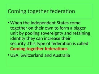 FEDRALISM-PPT on Indian democracy and its working | PPT