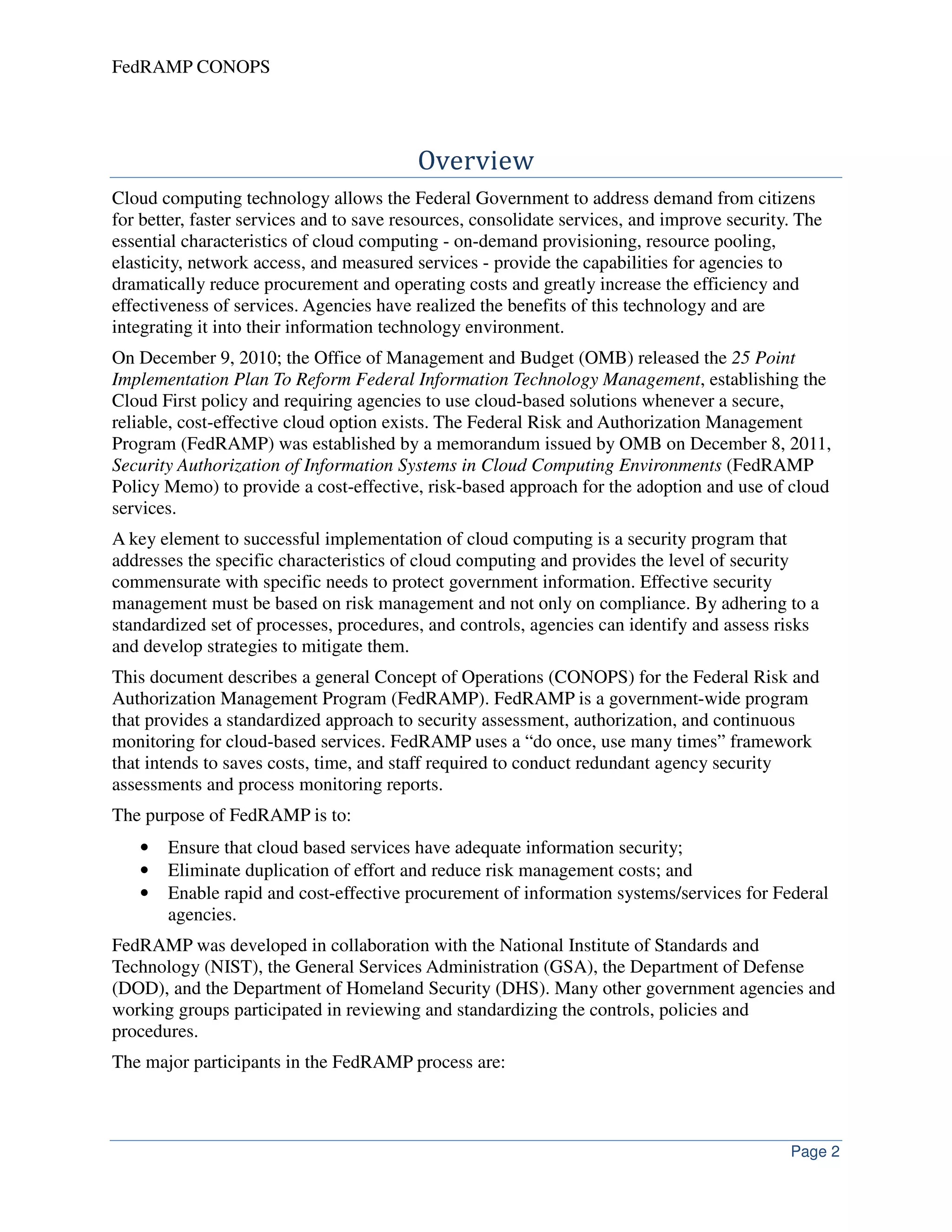FedRAMP concept-of-operations-conops | PDF