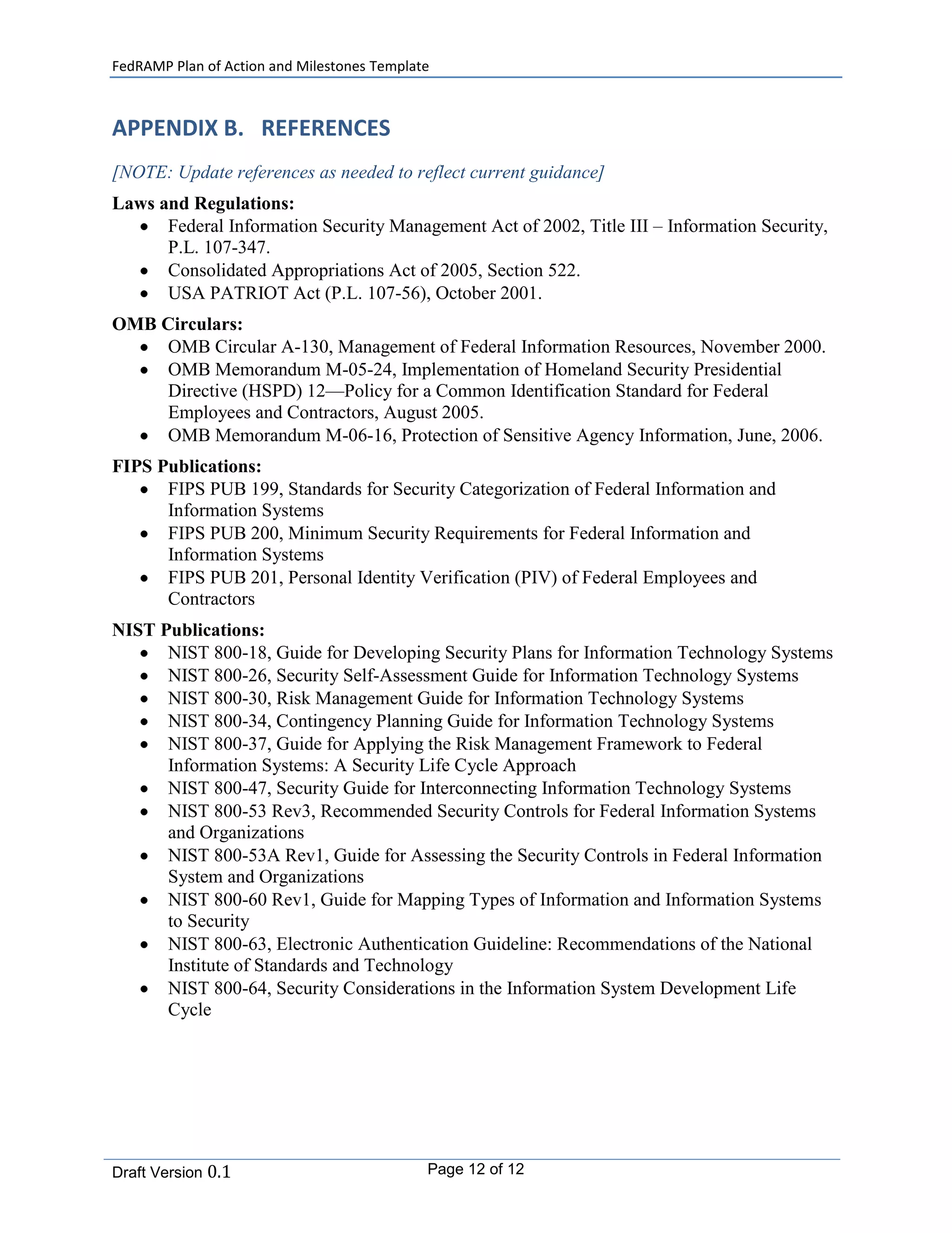 Plan of Action and Milestones (POA&M) | DOCX