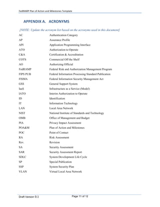 Plan of Action and Milestones (POA&M) | DOCX
