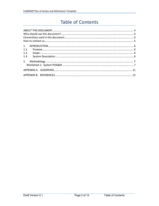 Plan of Action and Milestones (POA&M) | DOCX