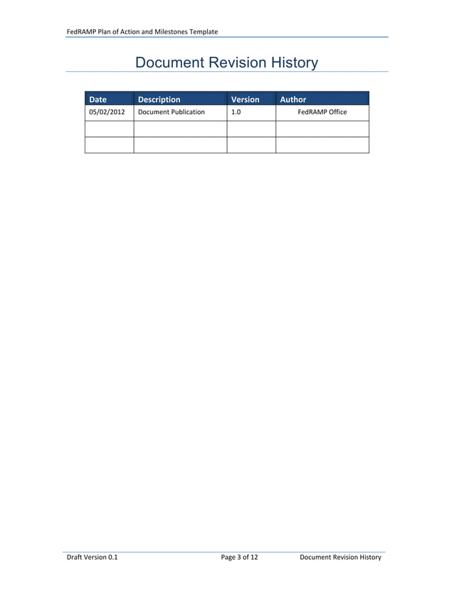 Plan of Action and Milestones (POA&M) | DOCX