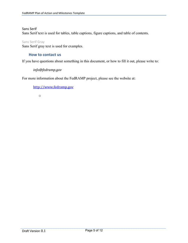 Plan of Action and Milestones (POA&M) | DOCX