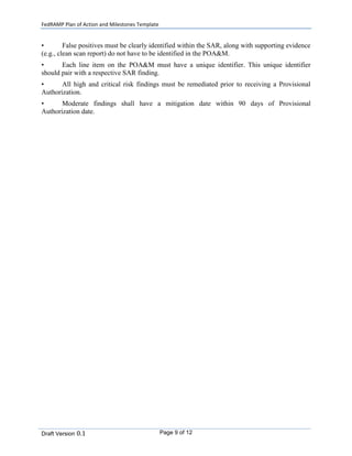 Plan of Action and Milestones (POA&M) | DOCX