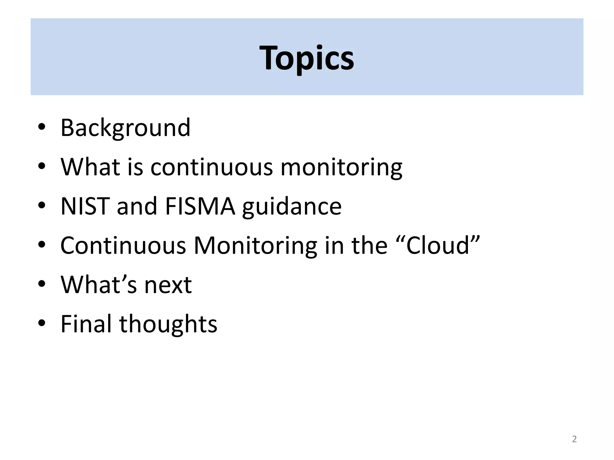 Implementing Continuous Monitoring Pptx Cloud Computing Internet