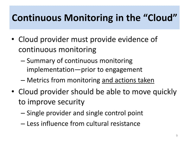 Implementing Continuous Monitoring | PPTX | Cloud Computing | Internet