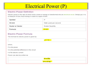 Basic Electrical Parameters ( Basic Electrical Engineering) | PPTX