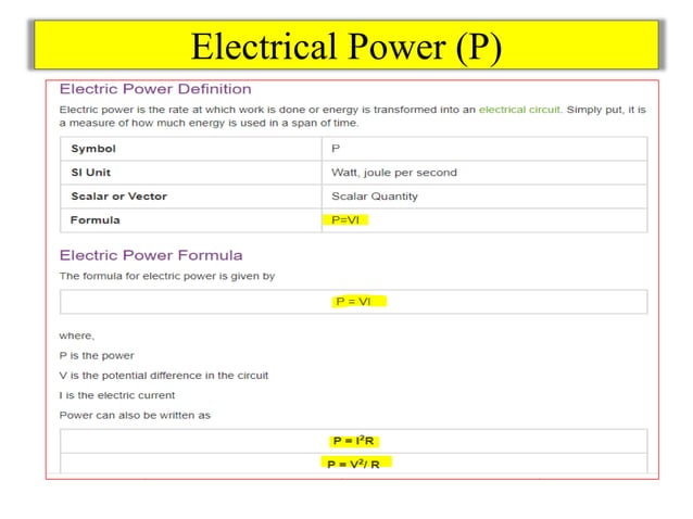 Basic Electrical Parameters ( Basic Electrical Engineering) | PPTX ...