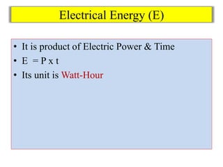 Basic Electrical Parameters ( Basic Electrical Engineering) | PPTX