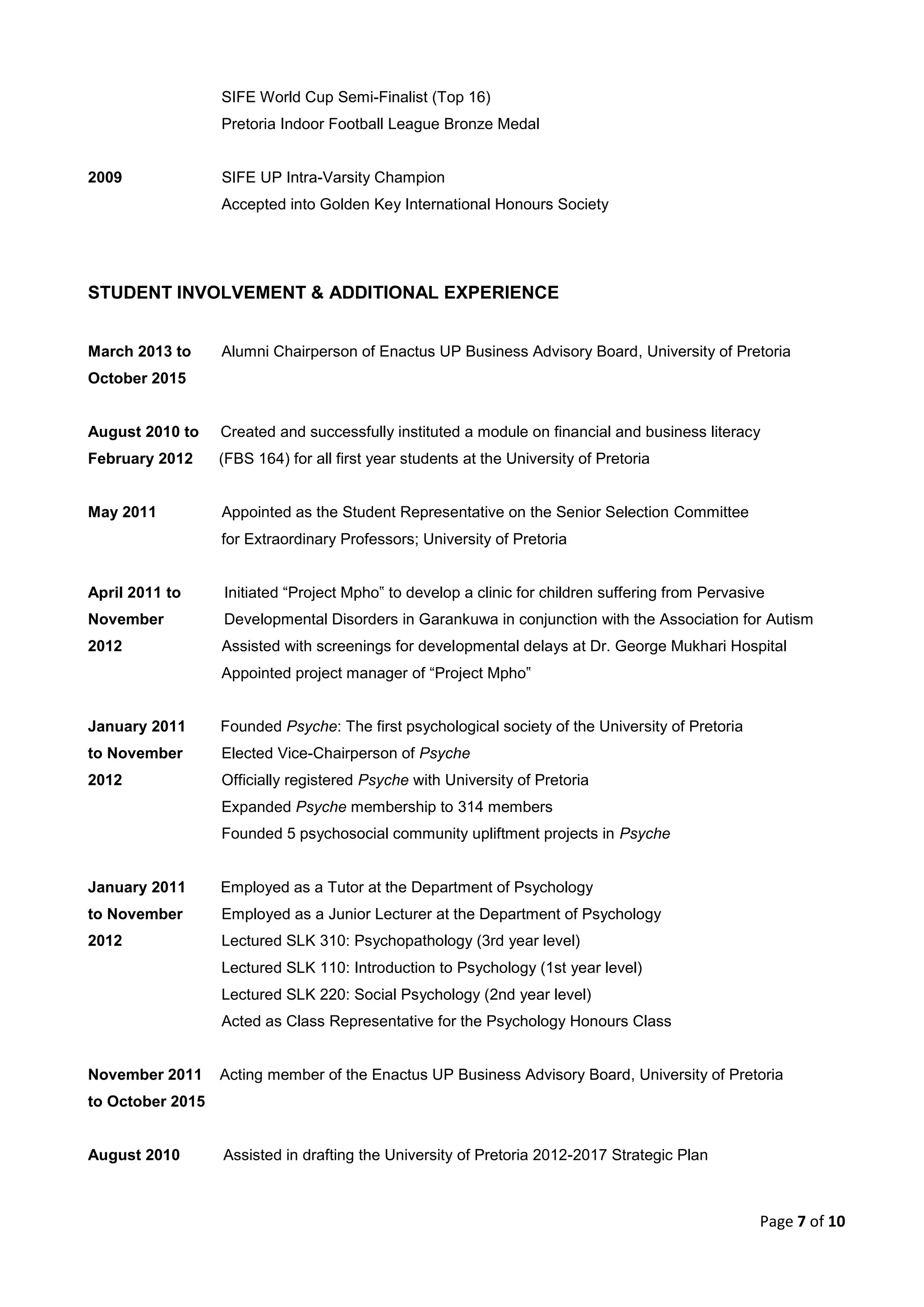 Cirriculum Vitae (AR Townsend; 8.11.16) | PDF