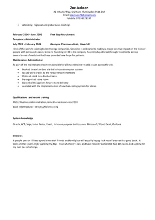 Zoe Jackson CV (1) | DOCX