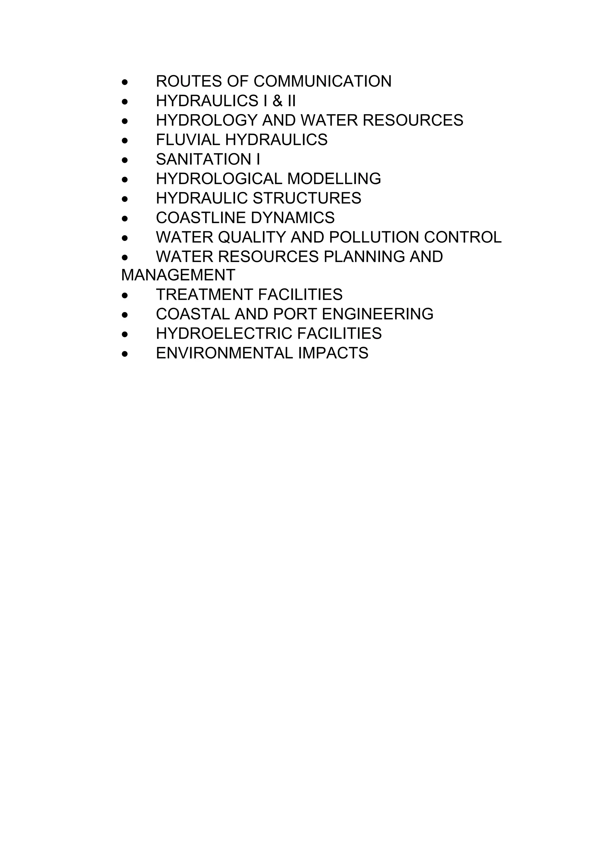 Civil Engineering Modules Contents | PDF