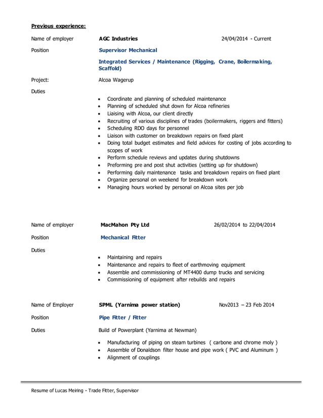 Lucas Meiring resume - updated 1 | DOCX | Commercial Trucks | Auto Body Styles