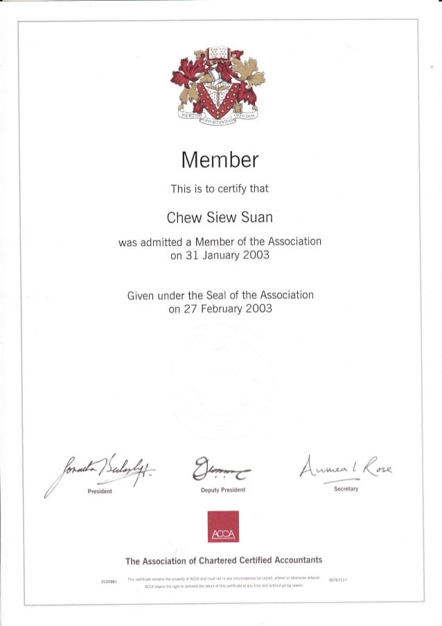 ACCA Certificate